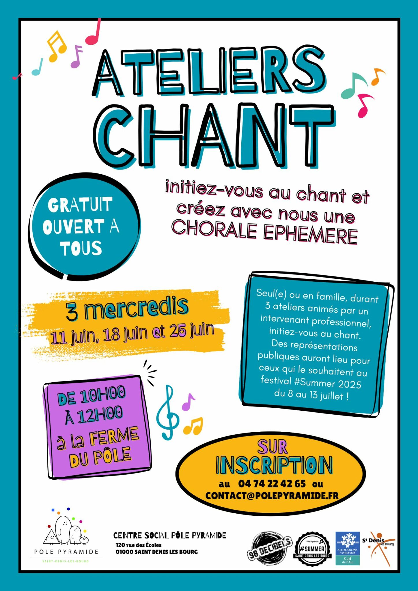 Ateliers chants (gratuits et ouverts à tous) - Pôle Pyramide